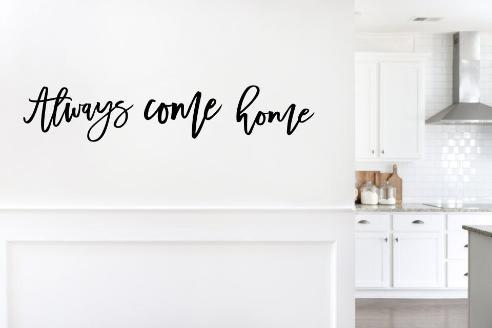 Always Come Home Sign - Wall Hanging Sign - Wood word cutout - Rustic ...