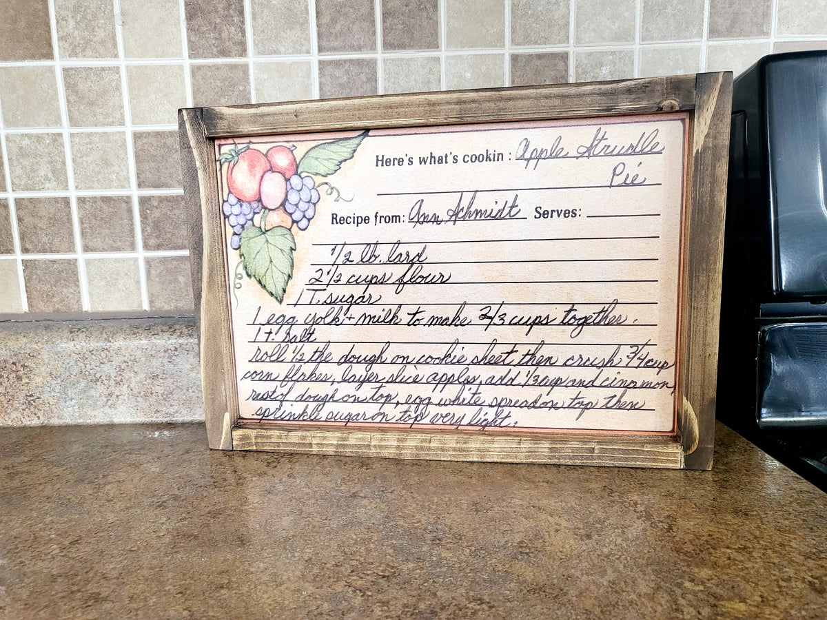 Wood Recipe sign | Family Recipe Sign | Recipe Handwriting | Handwritt ...